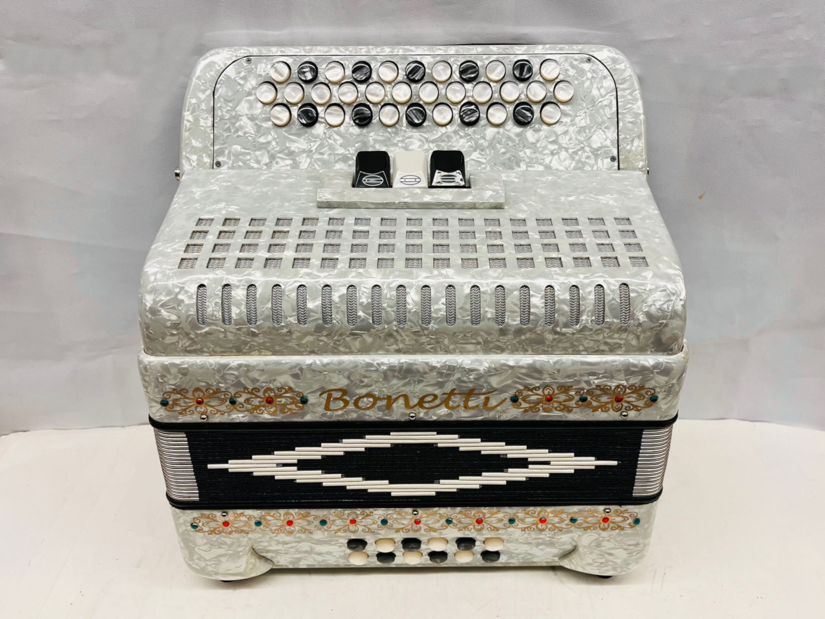 Bonetti Diatonic Button Accordion 3 Row ADG (LA) - White – Accordions ...