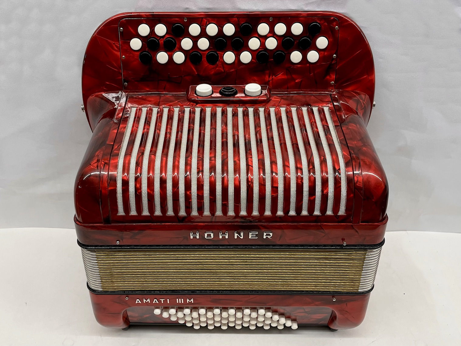 Hohner Amita III M Chromatic Accordion B System MM 3 Row 48 Bass - Red ...
