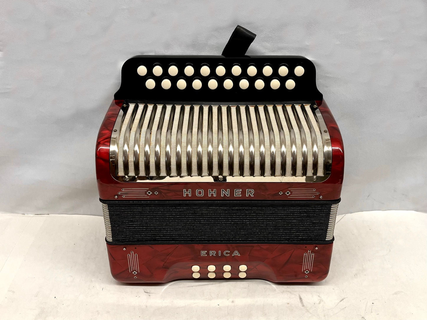 Hohner Erica Diatonic Accordion GC 2 Row 8 Bass - Red – Accordions Canada
